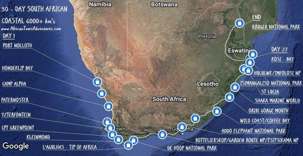 30 – DAY SOUTH AFRICAN COASTAL SAFARI TOUR - African Tours Adventures